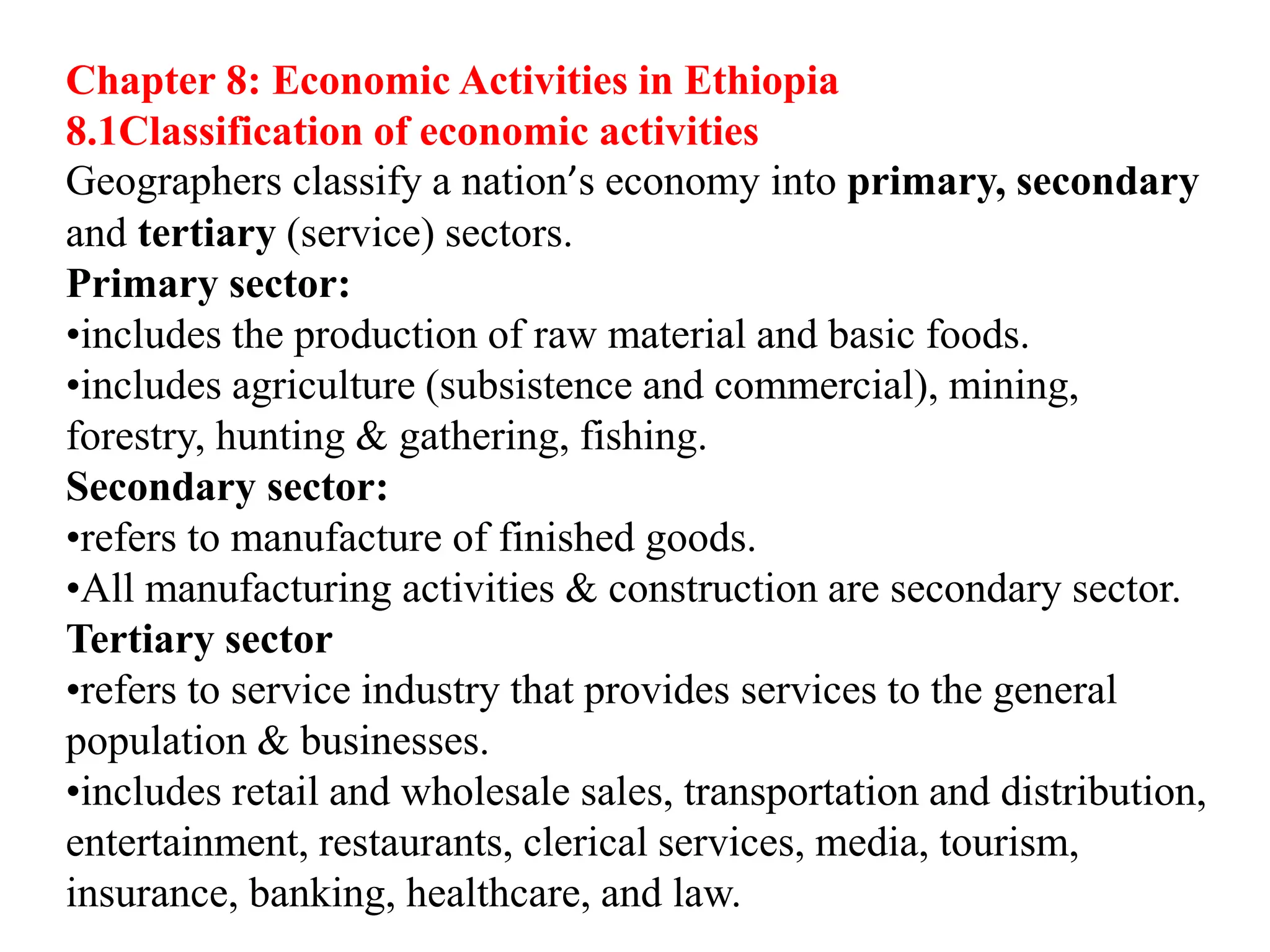 The Ethipian economic activities and classification.pptx