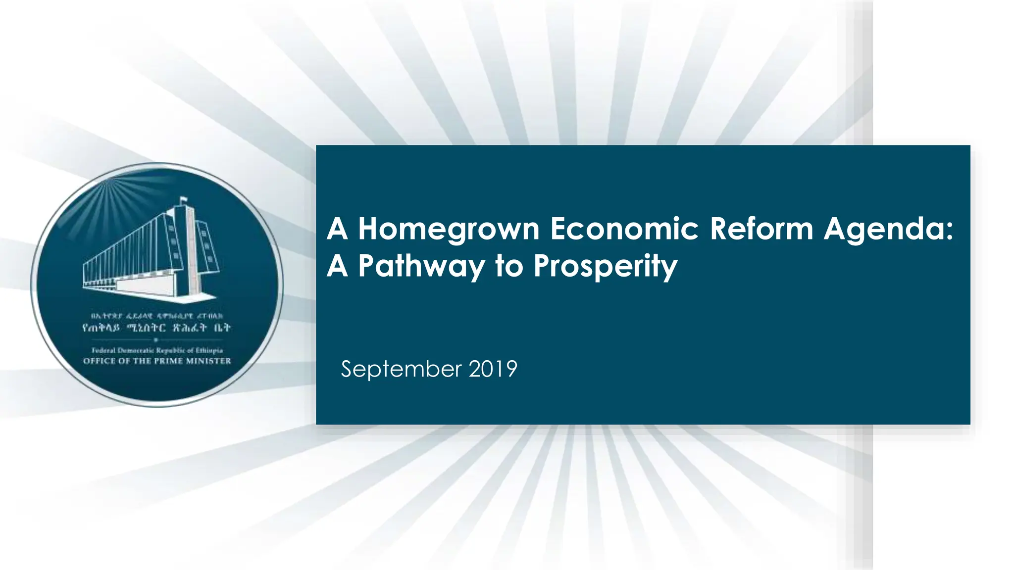 Ethiopian's Agenda Pathway to Prosperity | PPTX