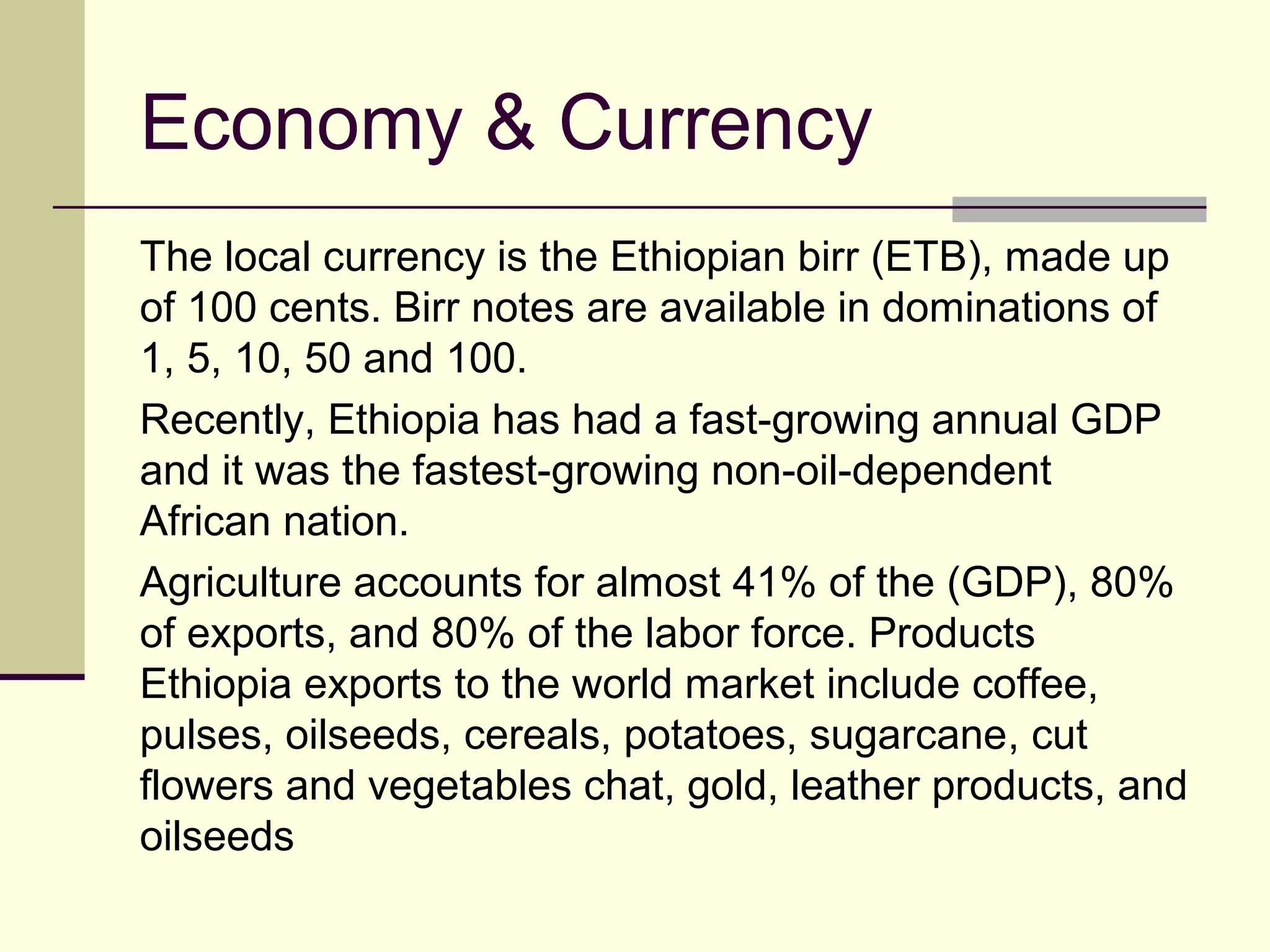 Introduction to Country Profile Ethiopia | PDF