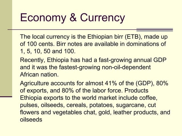 Introduction to Country Profile Ethiopia | PDF