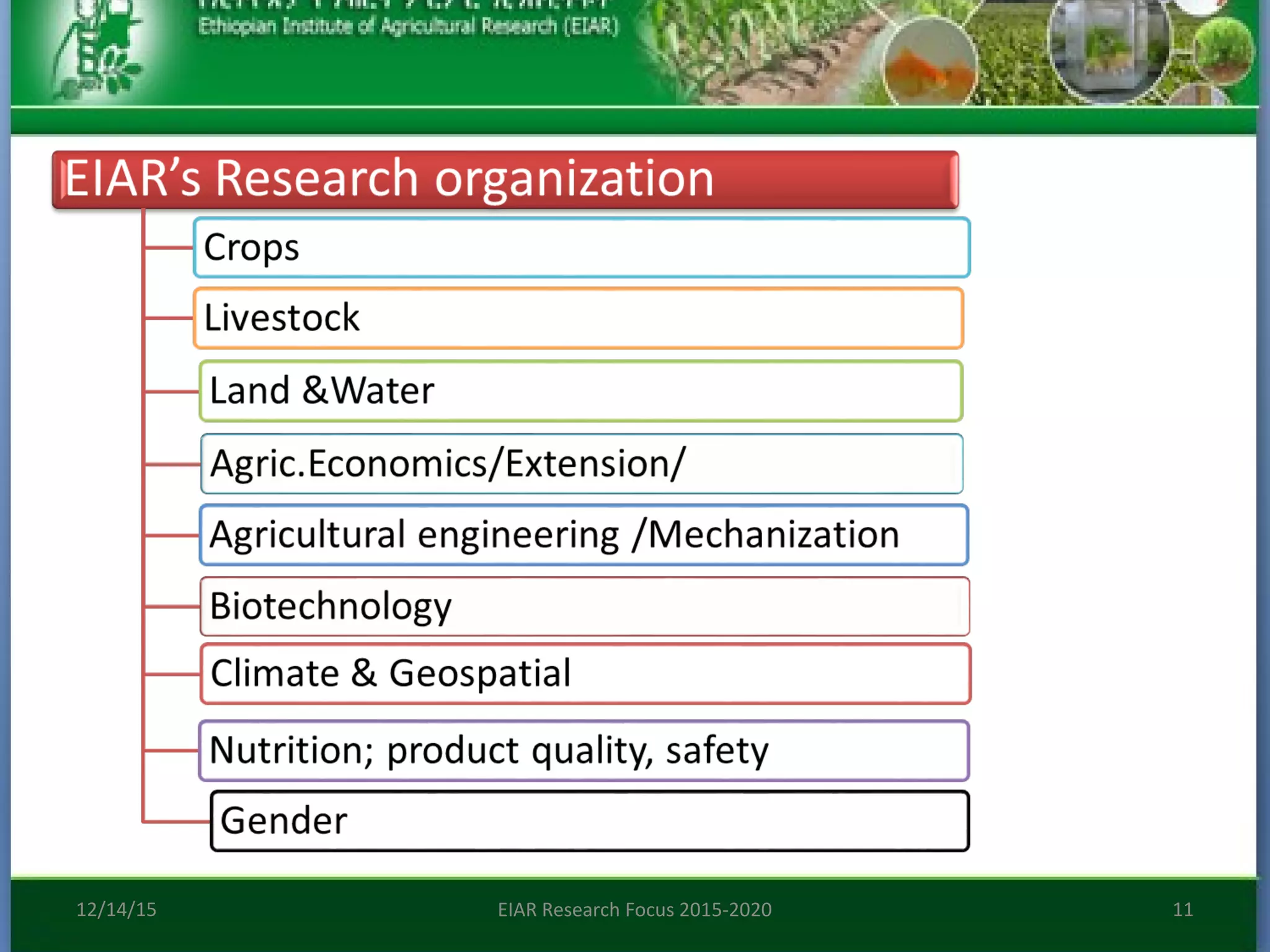 Research focus of Ethiopian Institute of Agricultural Research (EIAR) | PPT