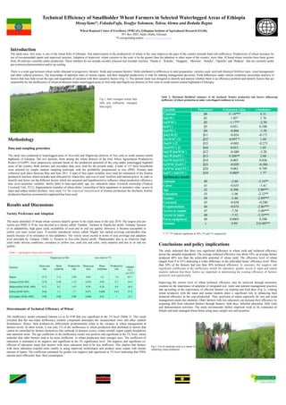 Technical efficiency of smallholder wheat farmers in selected waterlogged areas of Ethiopia ...