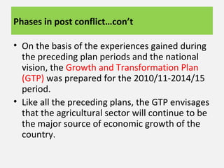 Post Conflict Agricultural Development in Ethiopia: General Overview | PPT