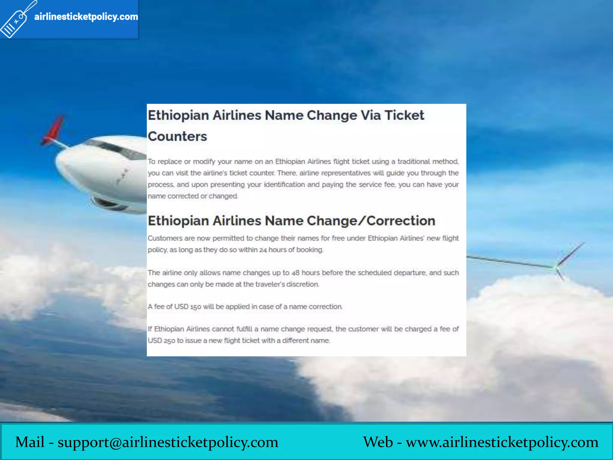 Ethiopian Airlines Name Change policy | PPT