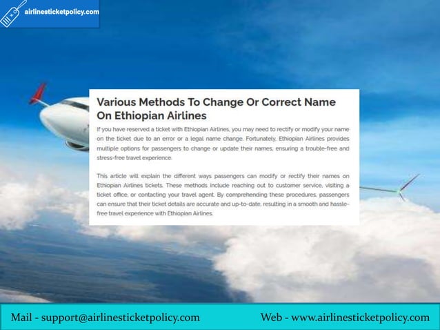 Ethiopian Airlines Name Change policy | PPT