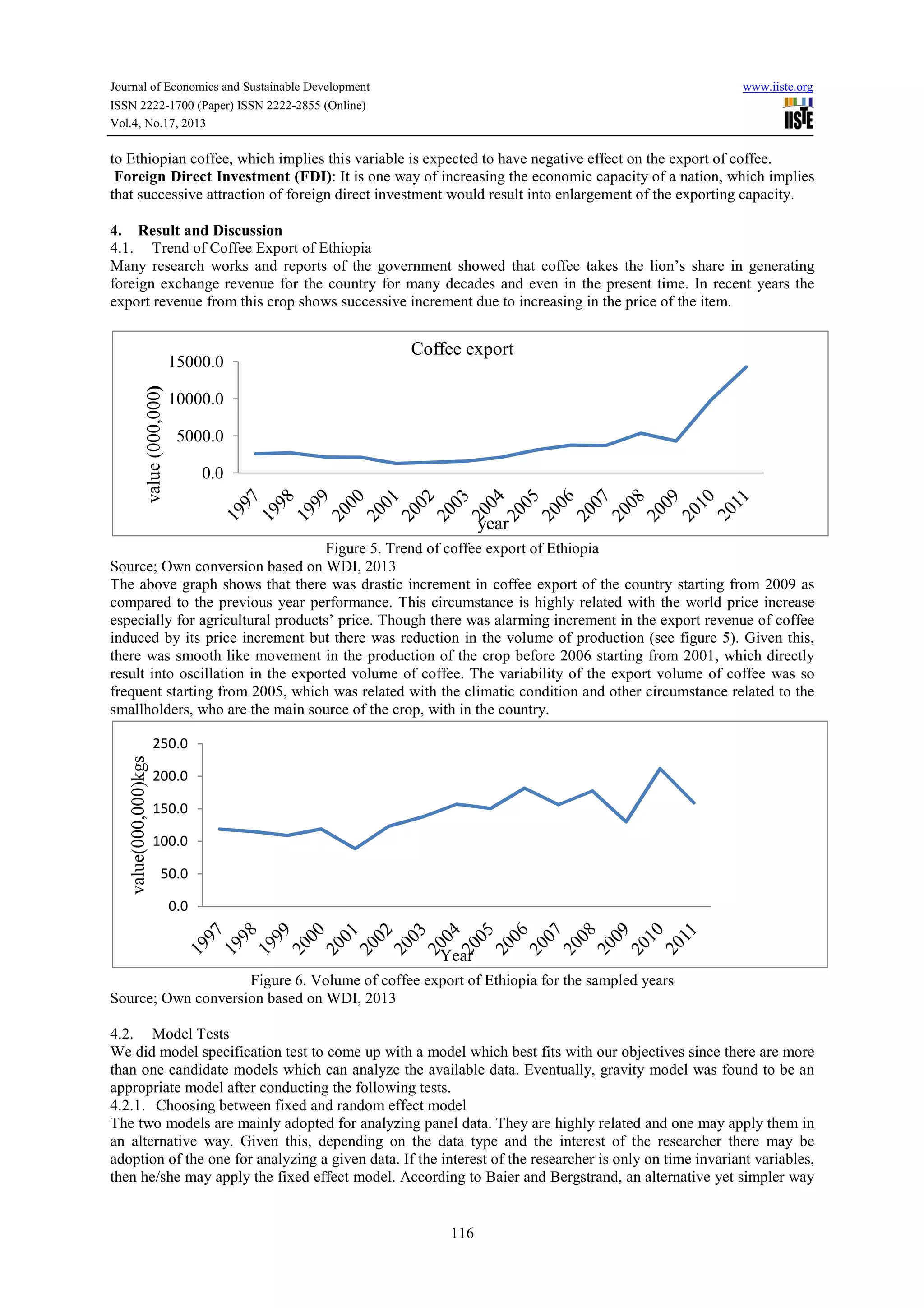 Ethiopian coffee trade pattern an augmented gravity modeling approach | PDF