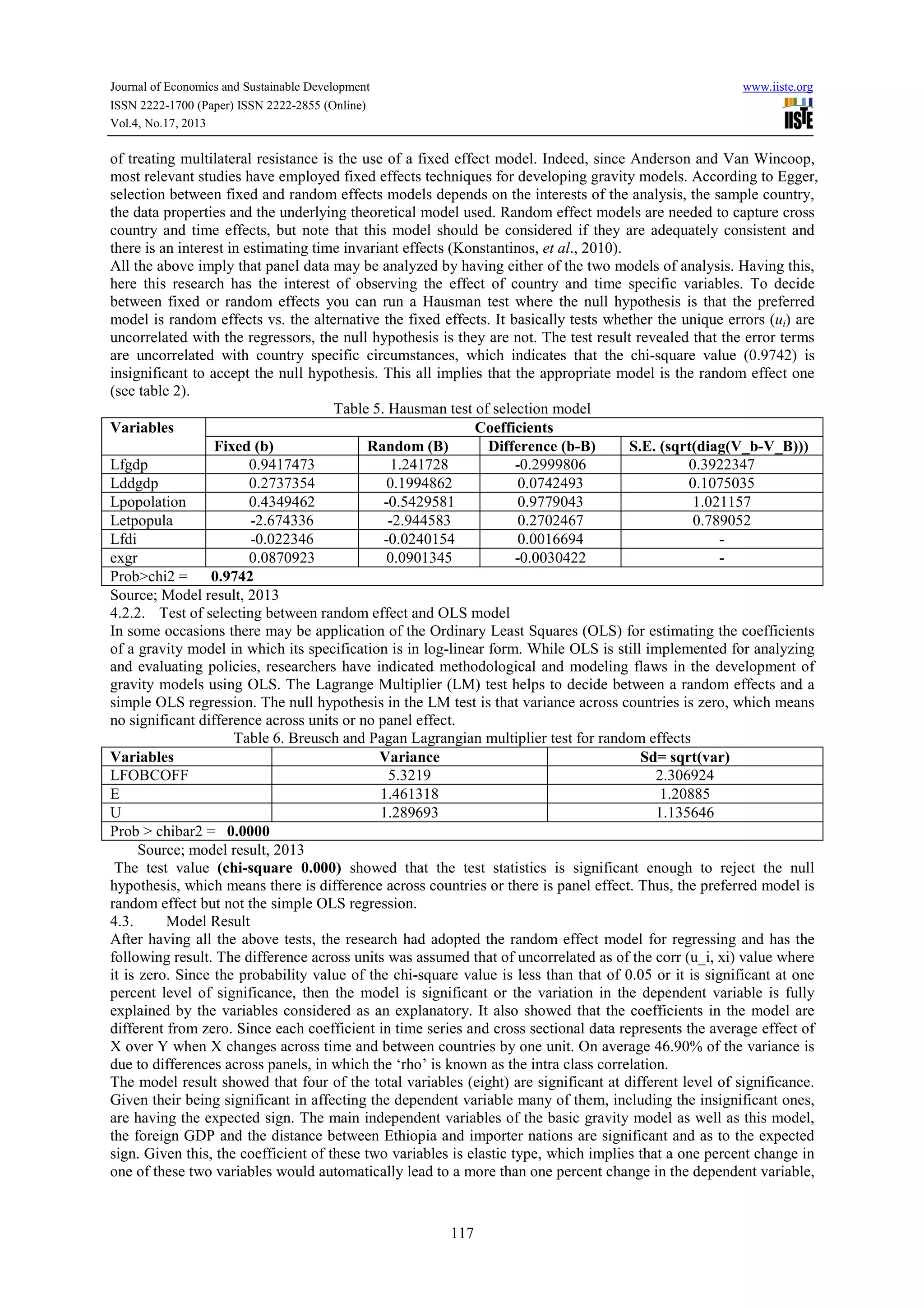 Ethiopian coffee trade pattern an augmented gravity modeling approach | PDF | Commodities | Economy