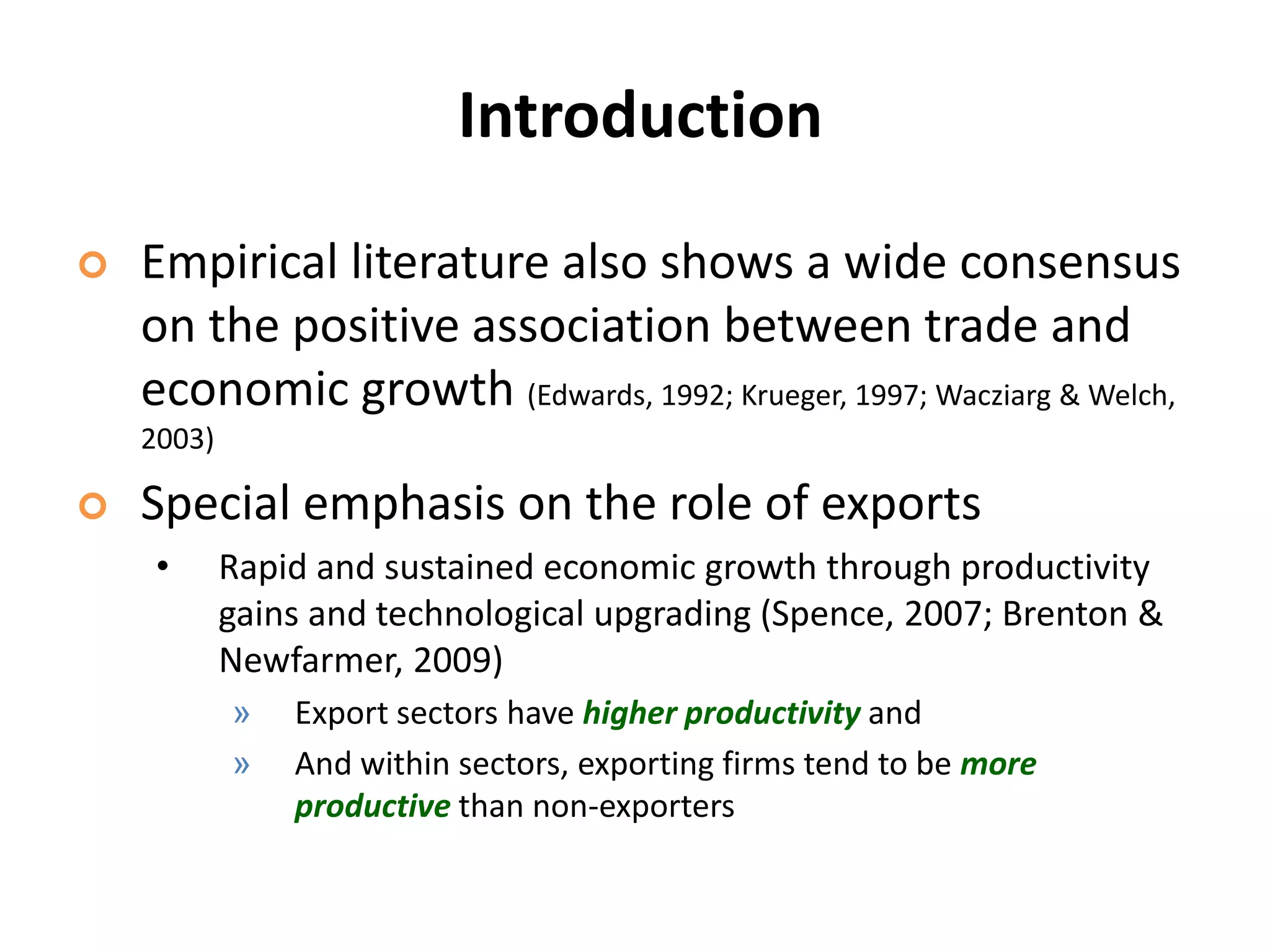 Ethiopian exports growth characteristics, dynamics and survival berihu ...