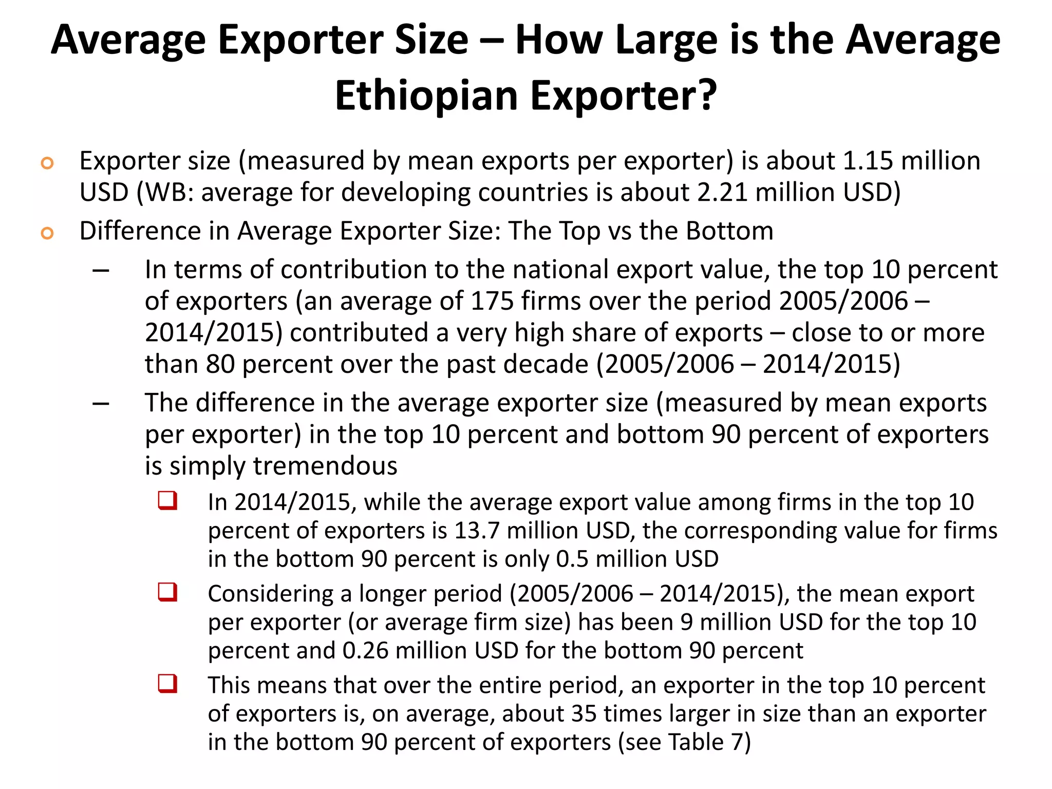 Ethiopian exports growth characteristics, dynamics and survival berihu ...