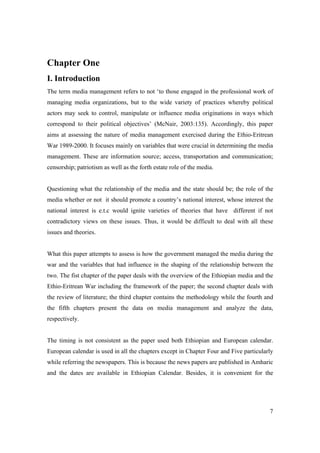 Ethiopian government's management of the media during the ethio eritrea ...