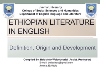 Ethiopian Literature in English: Definition, Origin and Development | PDF
