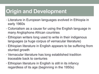 Ethiopian Literature in English: Definition, Origin and Development | PDF