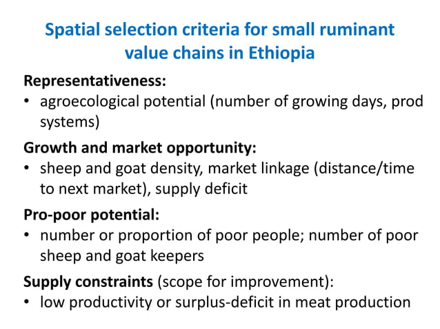 Sheep and goat value chains development in Ethiopia: Update on progress ...