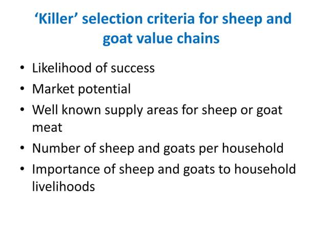 Sheep and goat value chains development in Ethiopia: Update on progress ...