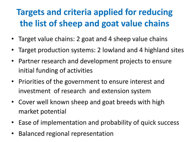 Sheep and goat value chains development in Ethiopia: Update on progress ...