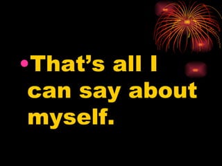 All About Myself | PPT