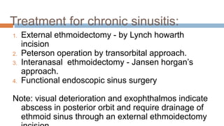 ETHMOID SINUSITIS PRESENTATION by ENT RESIDENT | PPT