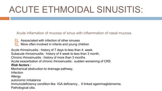 ETHMOID SINUSITIS PRESENTATION by ENT RESIDENT | PPT