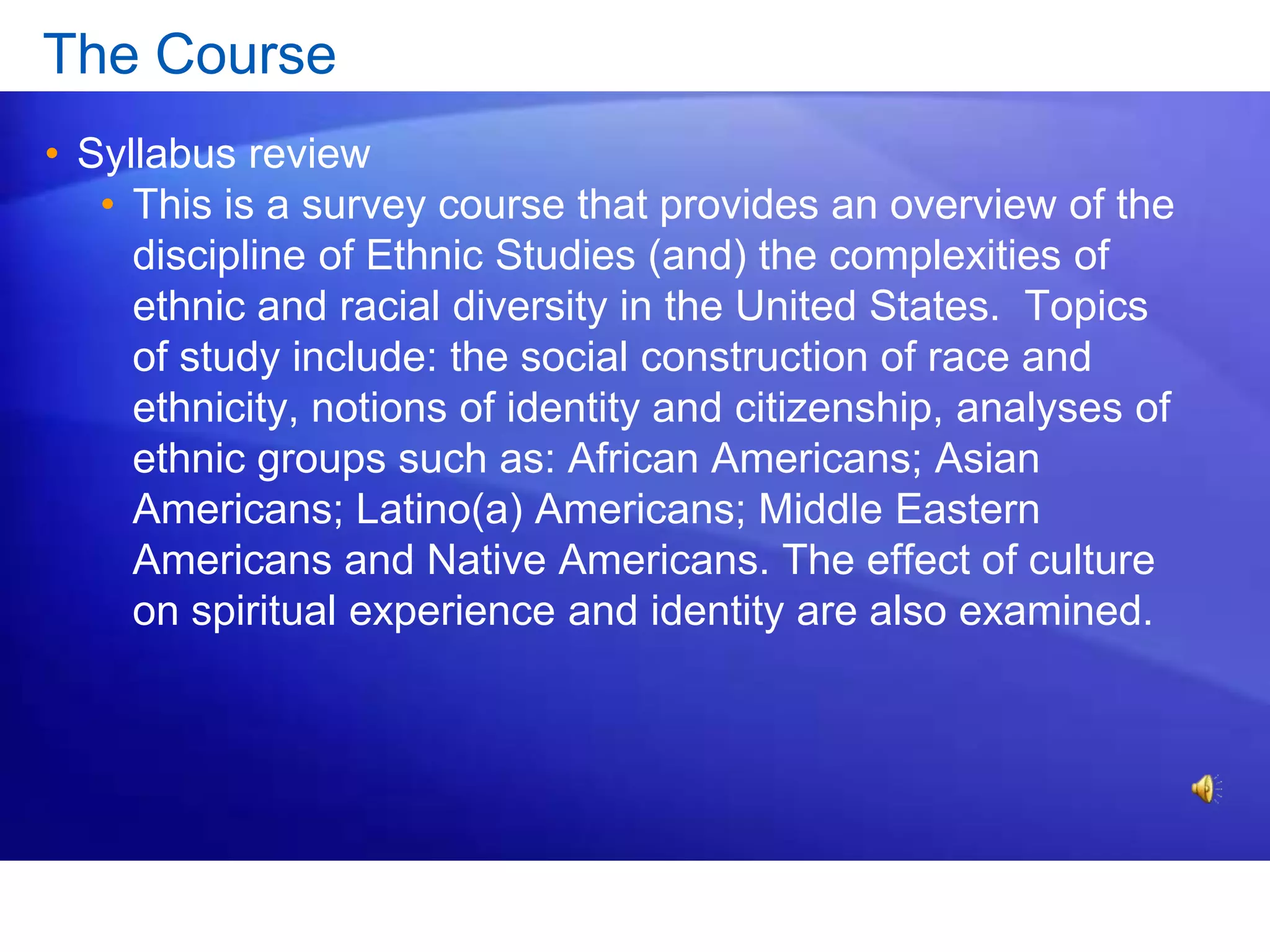 Introduction to ETHN150 | PPTX