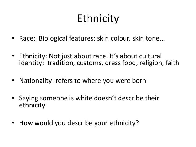 Ethnicity Examples