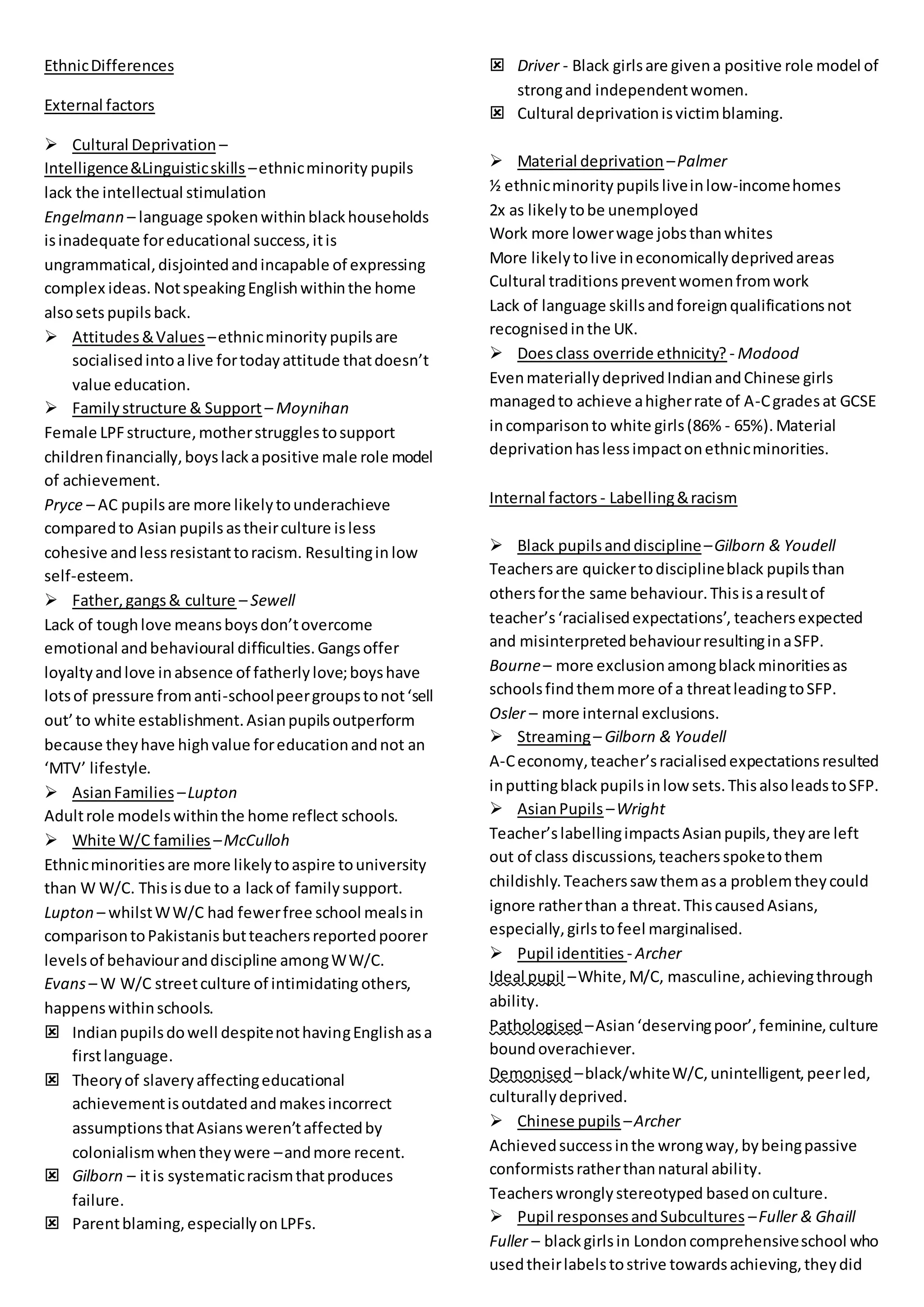 Ethnic differences in educational achievement | DOCX