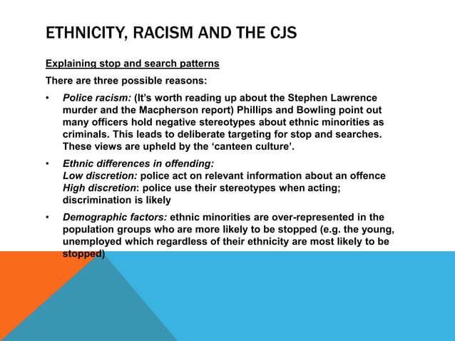 Ethnicity (Crime and Deviance) | PPT