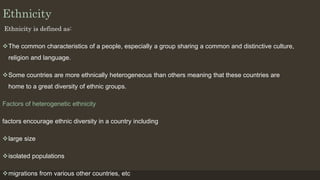 The common characteristics of a people, especially a group sharing a ...