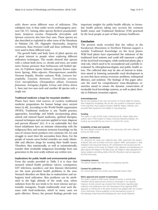 Ethnobotany of the balti community, tormik valley, karakorum range ...