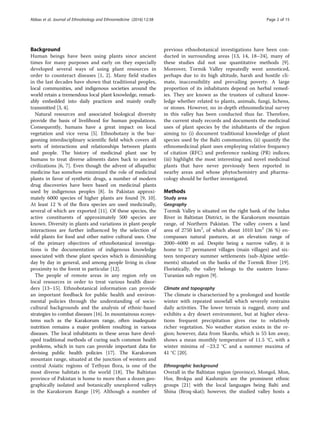 Ethnobotany of the balti community, tormik valley, karakorum range ...