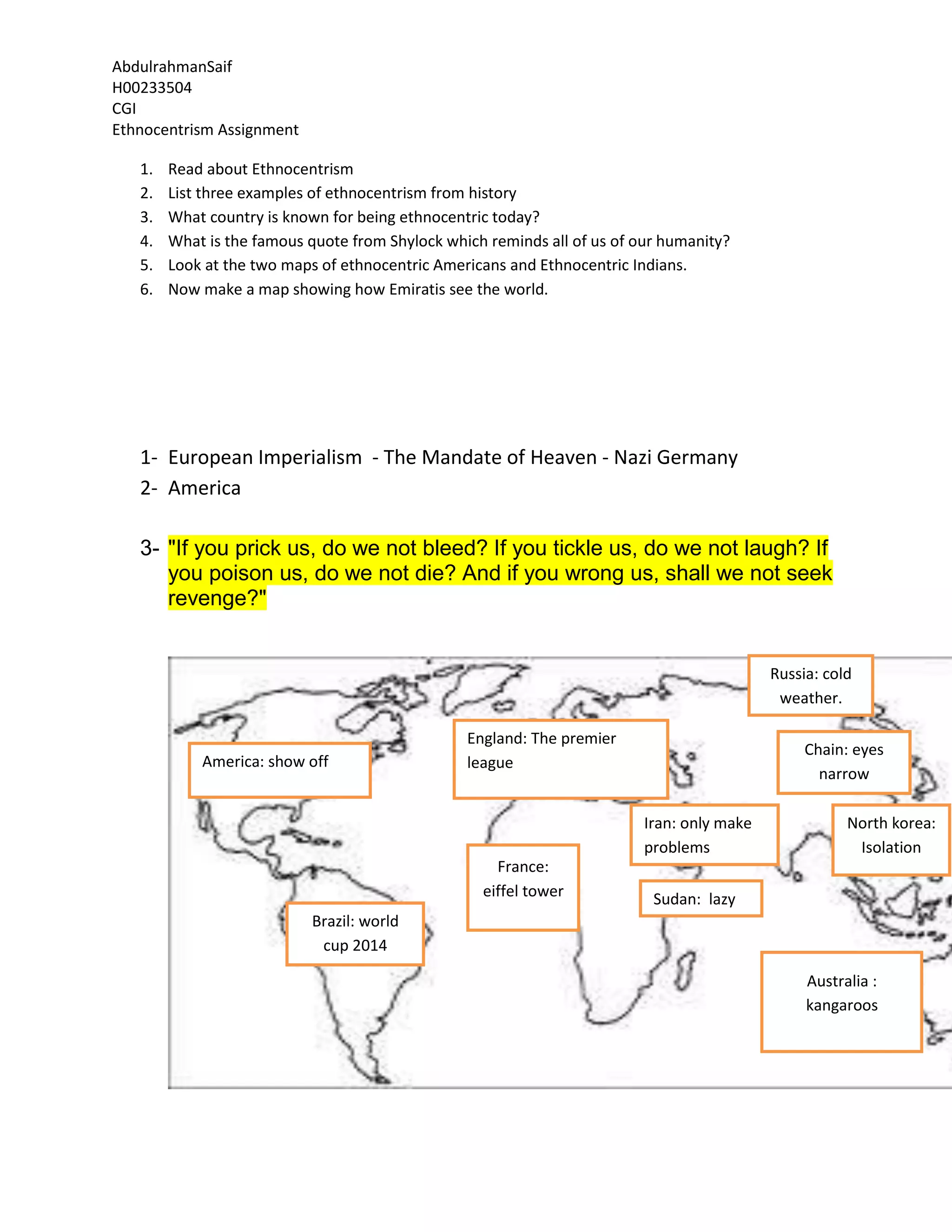 Ethnocentrism | DOCX