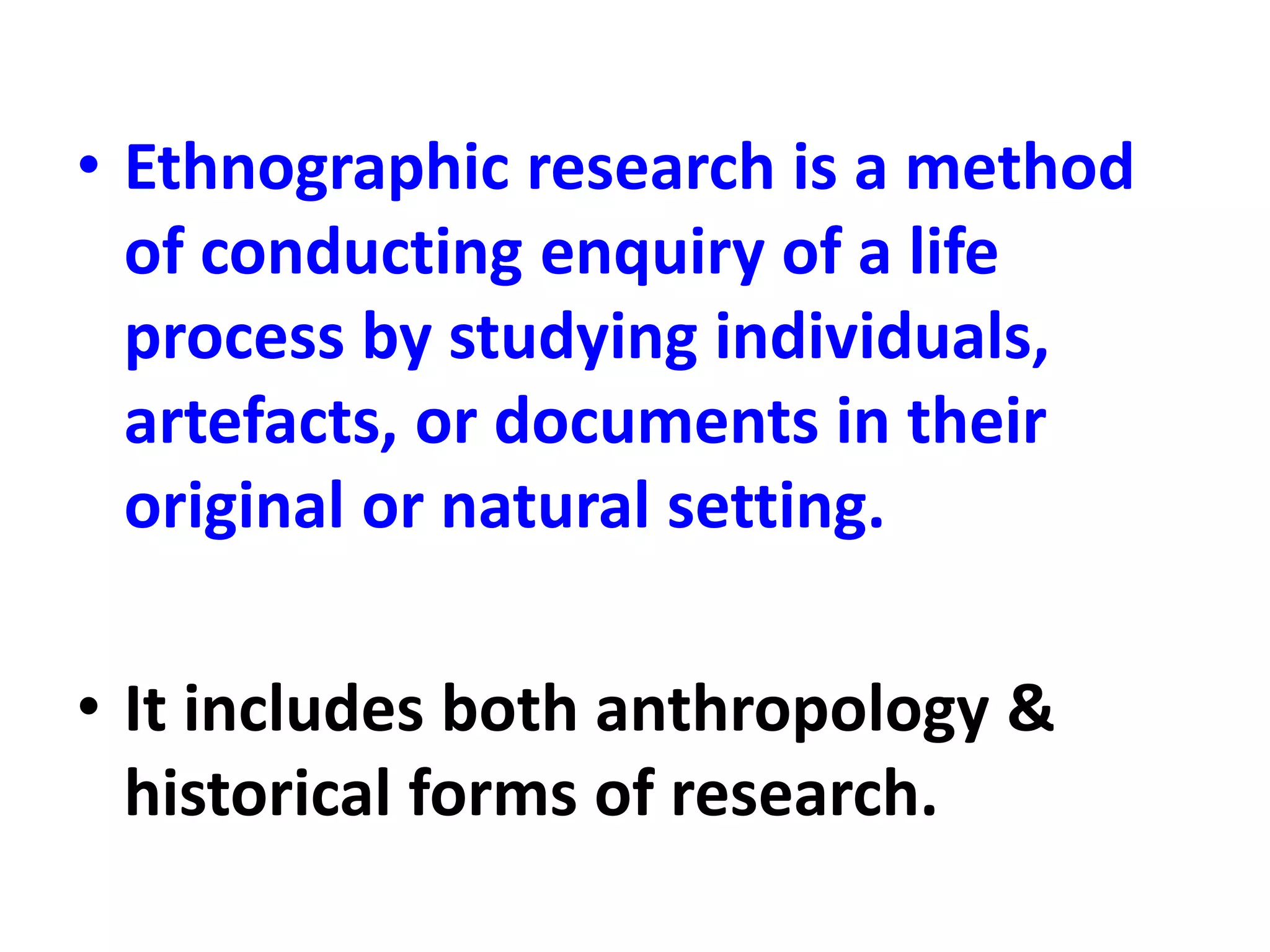 ETHNOGRAPHIC RESEARCH DESIGN | PPTX