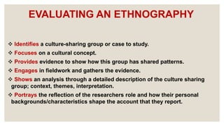 Ethnographic reseach design | PPTX