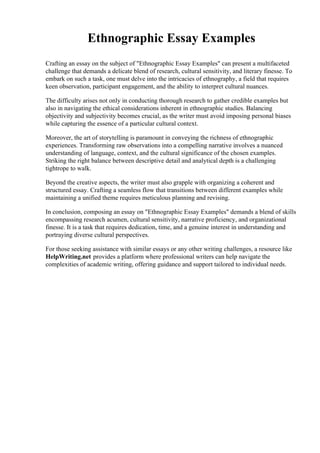 Ethnographic Essay Examples.pdf