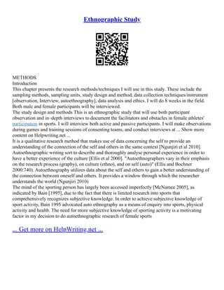 Ethnographic Interview | PDF