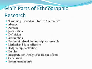 Ethnographic research | PPTX