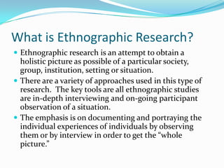 Ethnography Qualitative Research