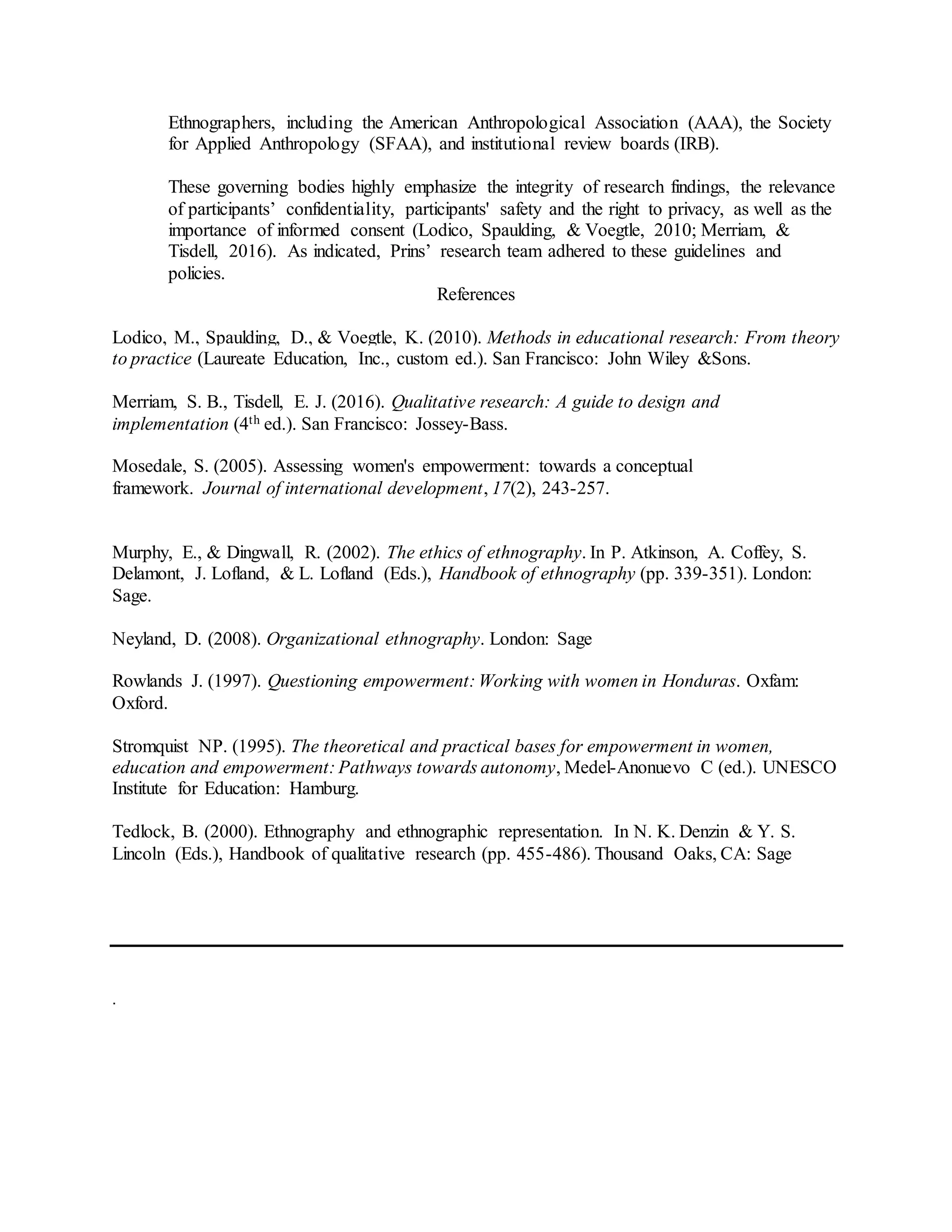 Ethnographic Research Sample | DOCX