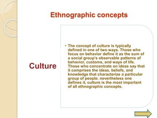 Ethnographic research | PPTX | Education