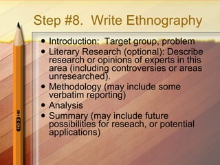 Ethnographic research: How To | PPT