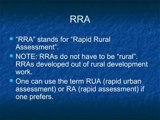 Rapid Rural Assessment in the Philippines | PPT