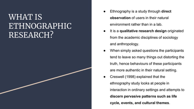 Ethnographic research methodology (ss) | PPTX