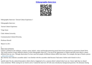 Ethnographic Review Sample | PDF