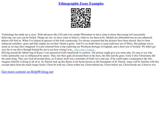 Ethnographic Review Sample | PDF