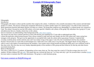 Ethnographic Review Sample | PDF