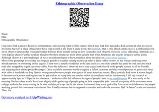 Ethnographic Review Sample | PDF