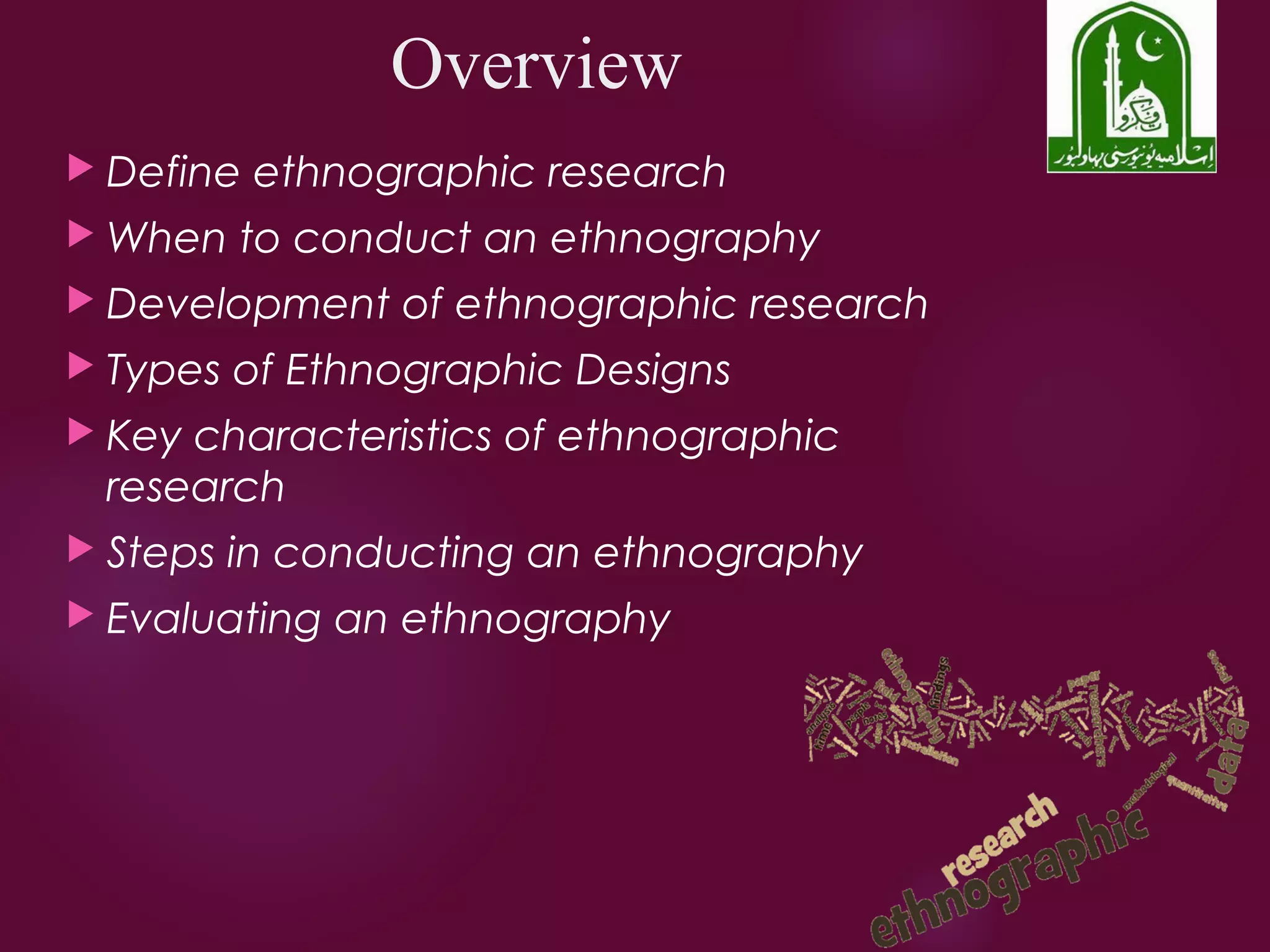Ethnographic studies by hina kaynat | PPT