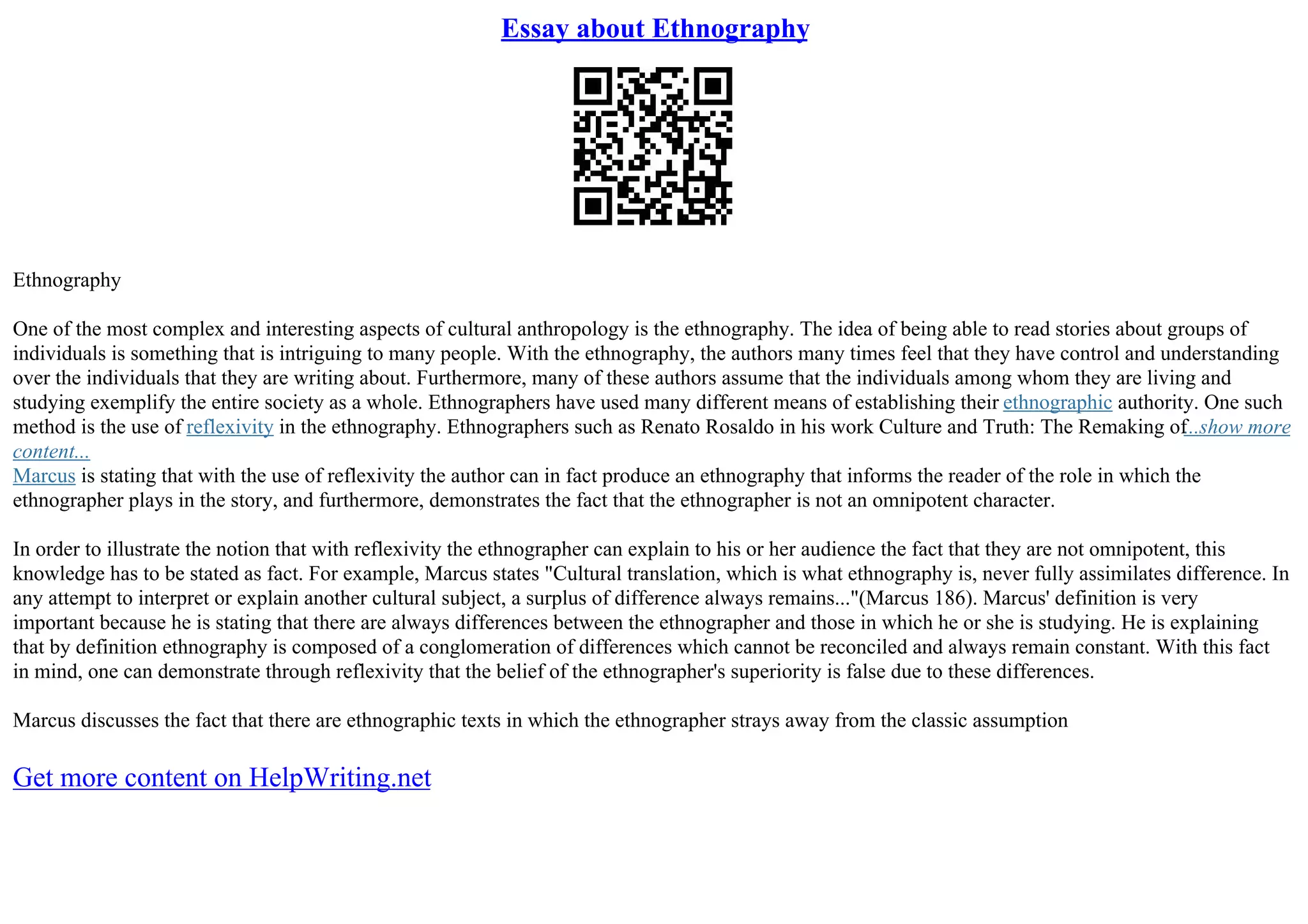 Ethnographic Summary | PPT