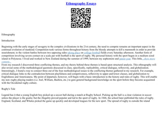 Ethnographic Summary | PPT