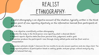Ethnographic Research Design, Meaning, Definition ,Aim and Purpose ...