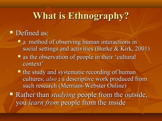 Ethnography | PPT